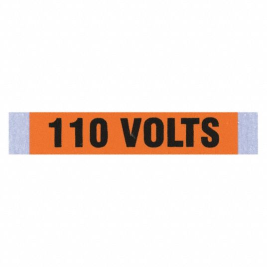STRANCO INC, 1/2 in Label Ht, 110 Volts, Conduit and Voltage Marker ...