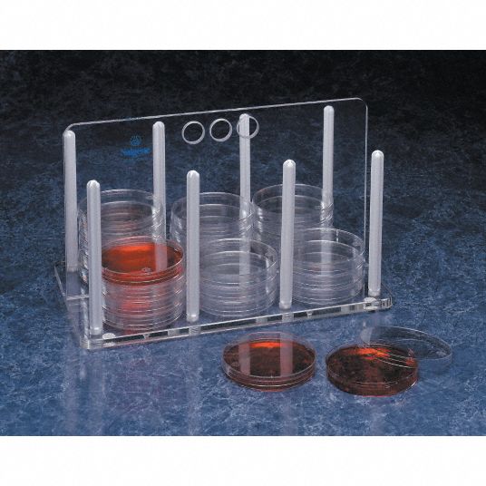 Petri Dish Rack, Clear - Grainger