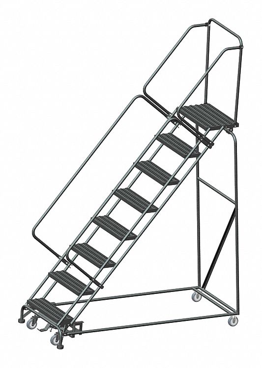 BALLYMORE, 6.7 ft Platform Ht, Assembled, Rolling Ladder - 9EWE7|WA-SW ...