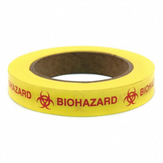 Special Use Tape, Continuous Roll, Message, Red, Yellow, 3/4 in, 120 ft ...