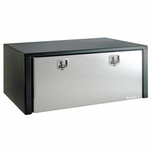 Underbody Truck Box, Stainless Steel, Black, Double, 9.0 cu. ft. - Grainger