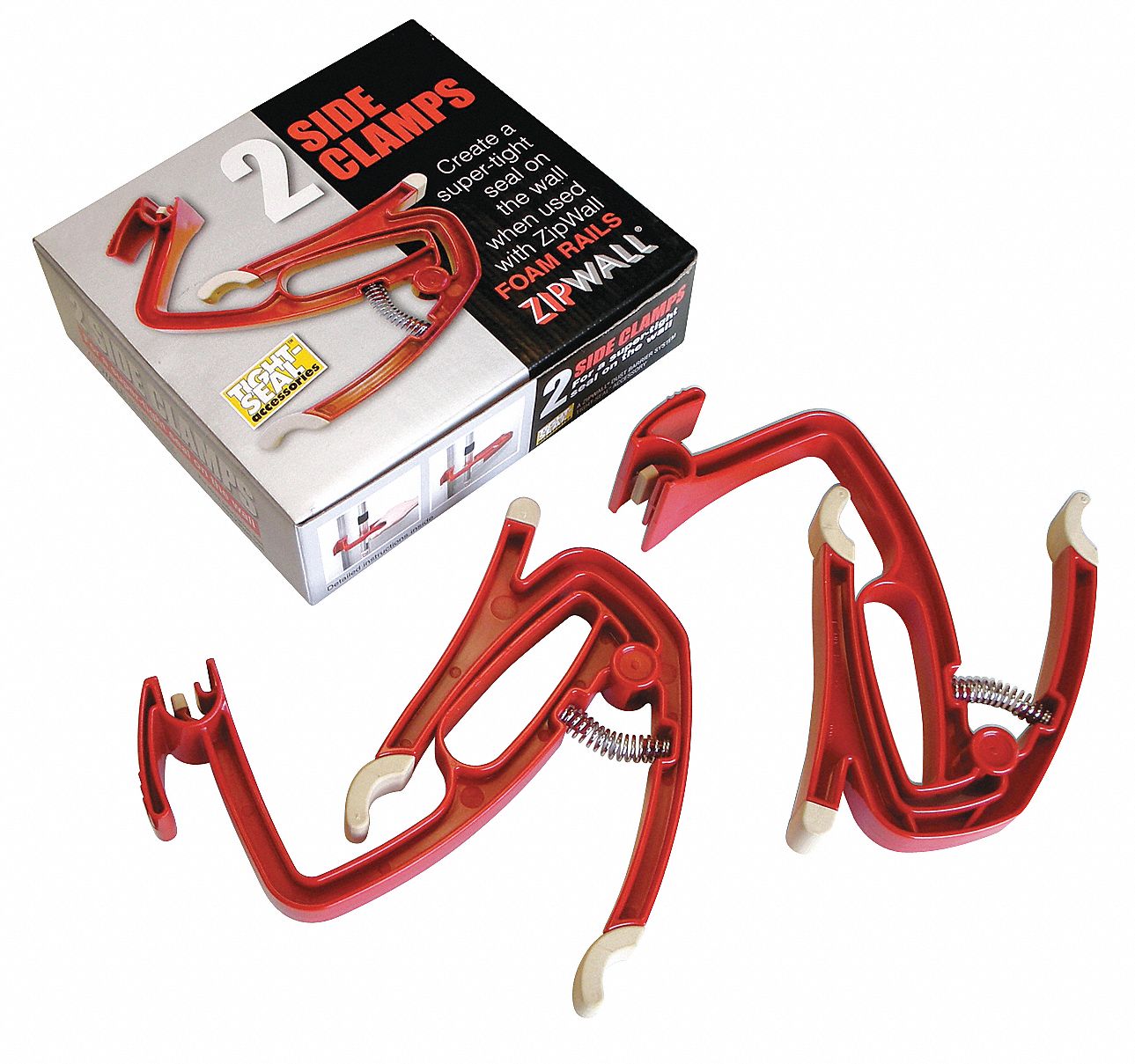 ZIPWALL Side Clamp Wall Mount: Wall Mount, 8 3/4 in Wd, 9 1/2 in Lg, 3 ...