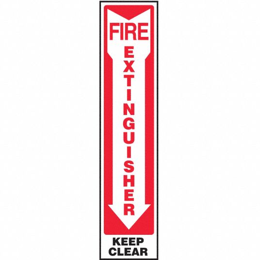 Vinyl, Adhesive Surface Sign Mounting, Fire Extinguisher Sign - 9WRP7 ...
