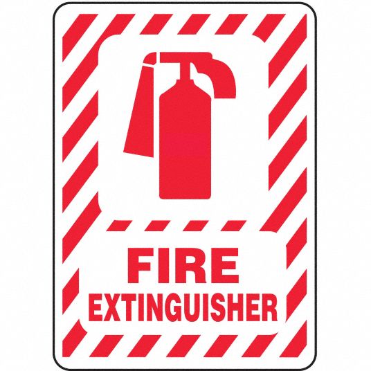 Fire Extinguisher Sign, Plastic, Rectangle, English, Not ...