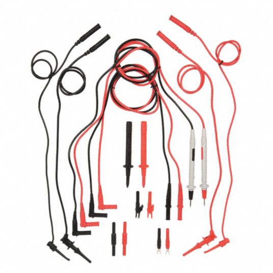 EXTECH, CAT III 1000V, Alligator Clips/Probe, Test Lead Kit - 9XD22 ...