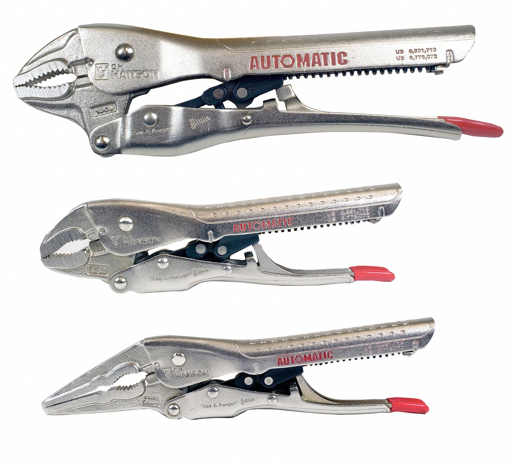 6 in Overall Lg, 6 - 8 in, Auto Locking Plier Set - 9XDK6|80100 - Grainger