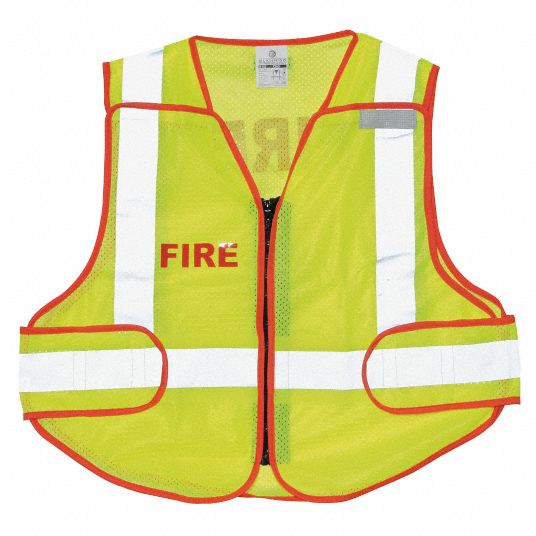 Safety Vest ANSI Class Class 2, Red, Hi Visibility Fire Vest - 9Y504 ...