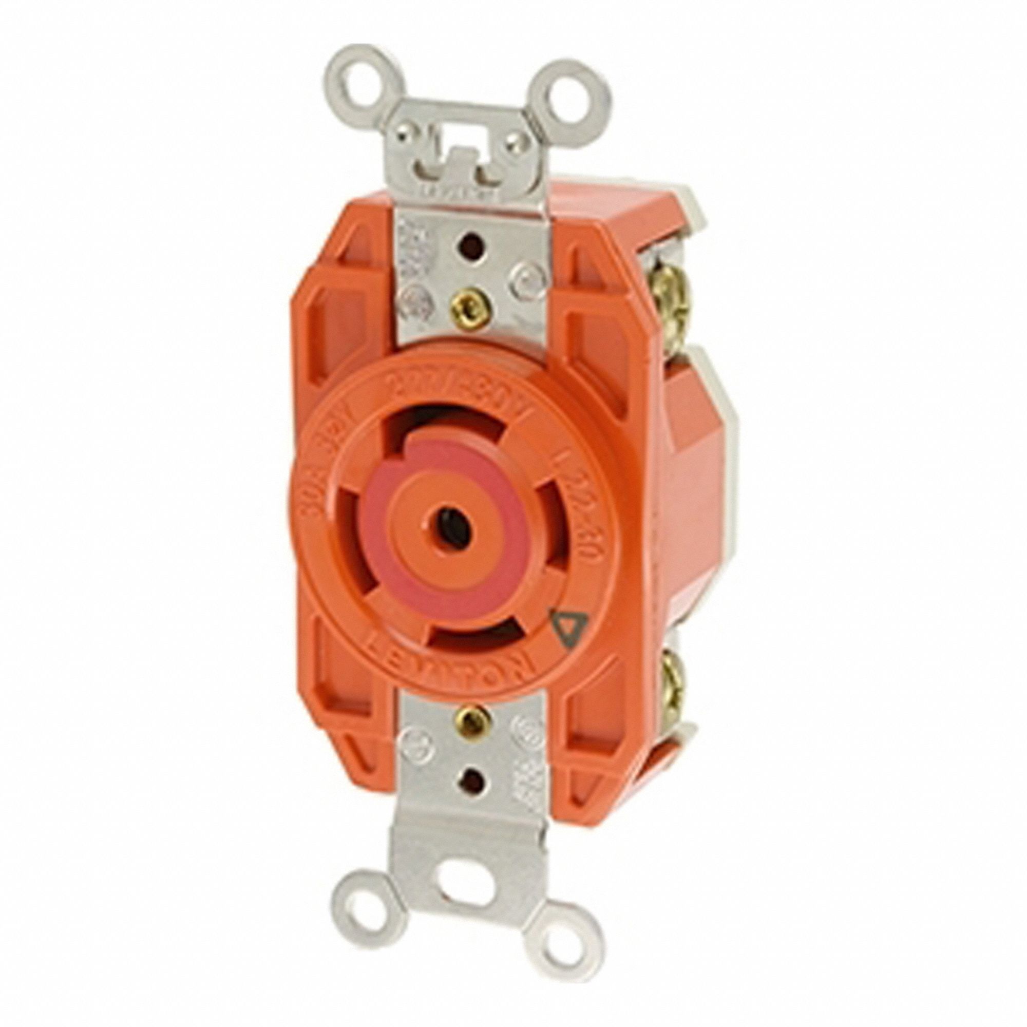Locking Receptacle 30A 4P 5W IG Orange - Grainger