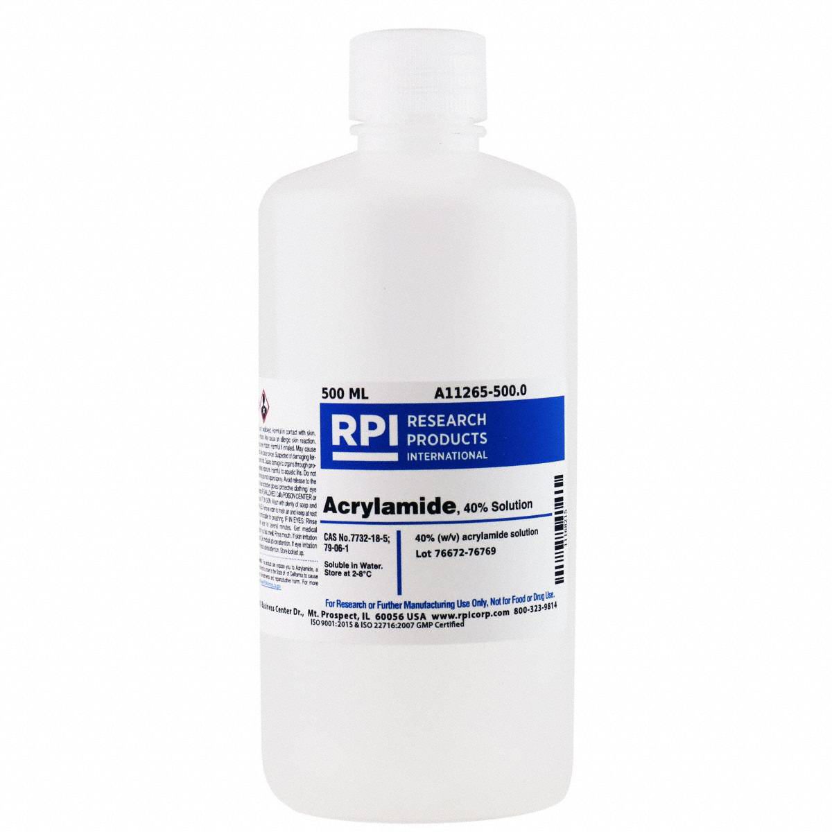RPI, 500 mL Container Size, Powder, Acrylamide, 40 Percent Solution ...