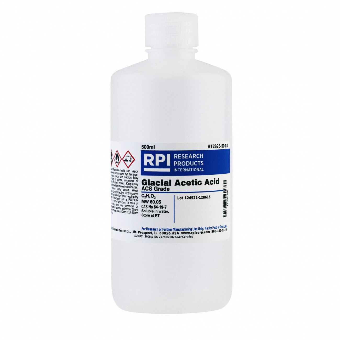 ACS, 500 mL, Acetic Acid - Glacial - 30UC71|A12825-500.0 - Grainger