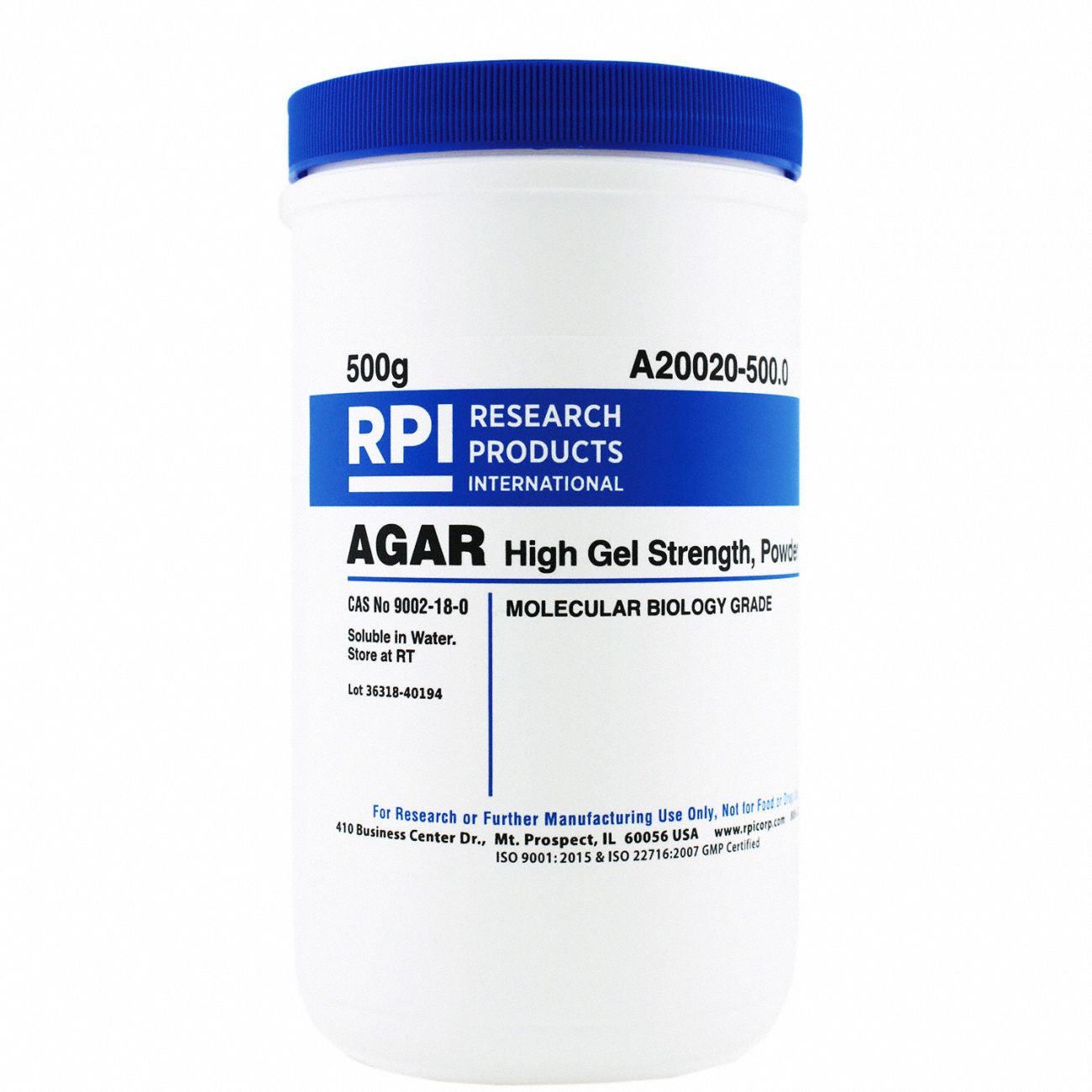Lab, 500 g, Agar - High Gel Strength - 31FW12|A20020-500.0 - Grainger