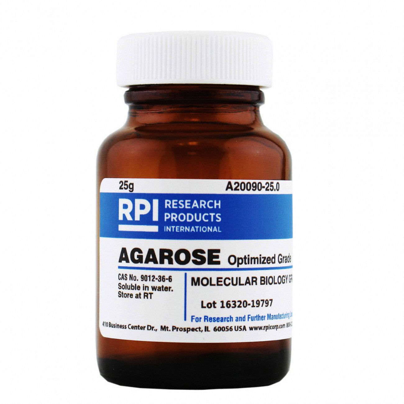 Lab, 25 g, Agarose - High Gel Strength - 30UC89|A20090-25.0 - Grainger