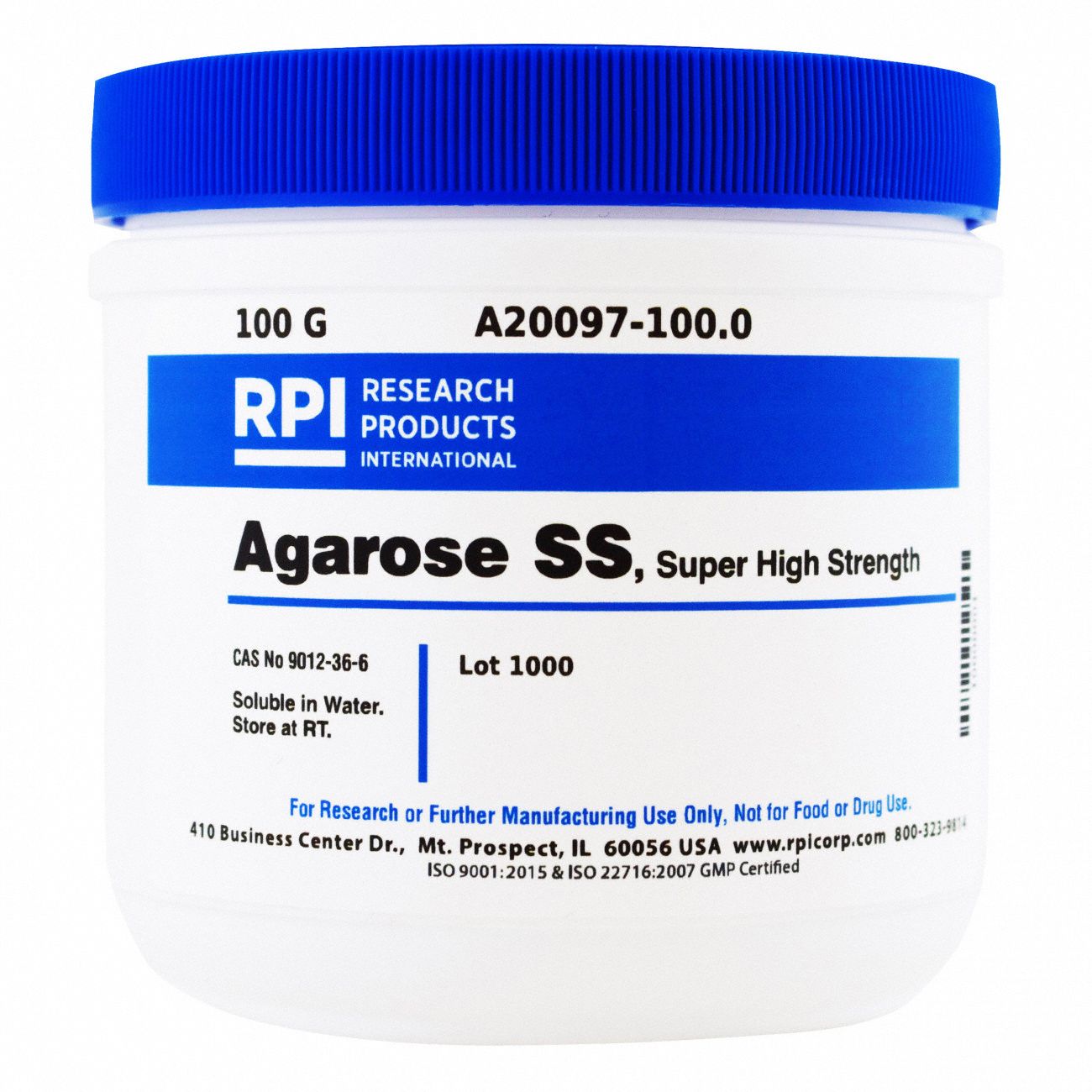 Lab, 100 g, Agarose - Super High Strength - 30UC95|A20097-100.0 - Grainger