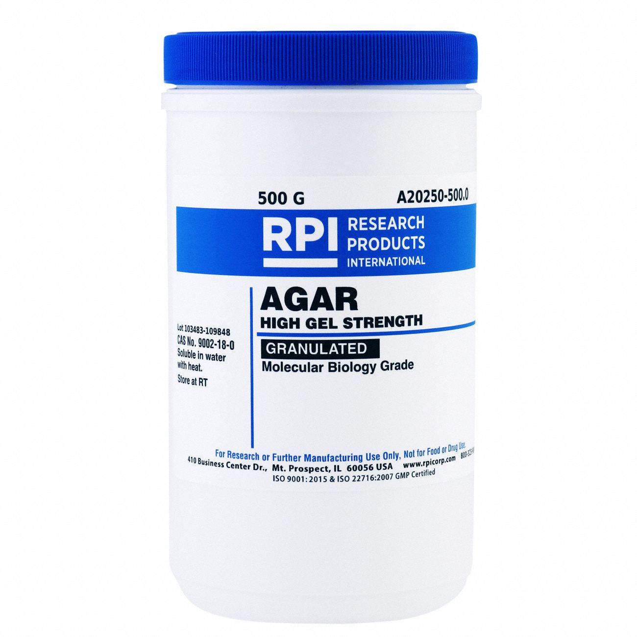 Lab, 500 g, Agar - High Gel Strength - 30UC98|A20250-500.0 - Grainger