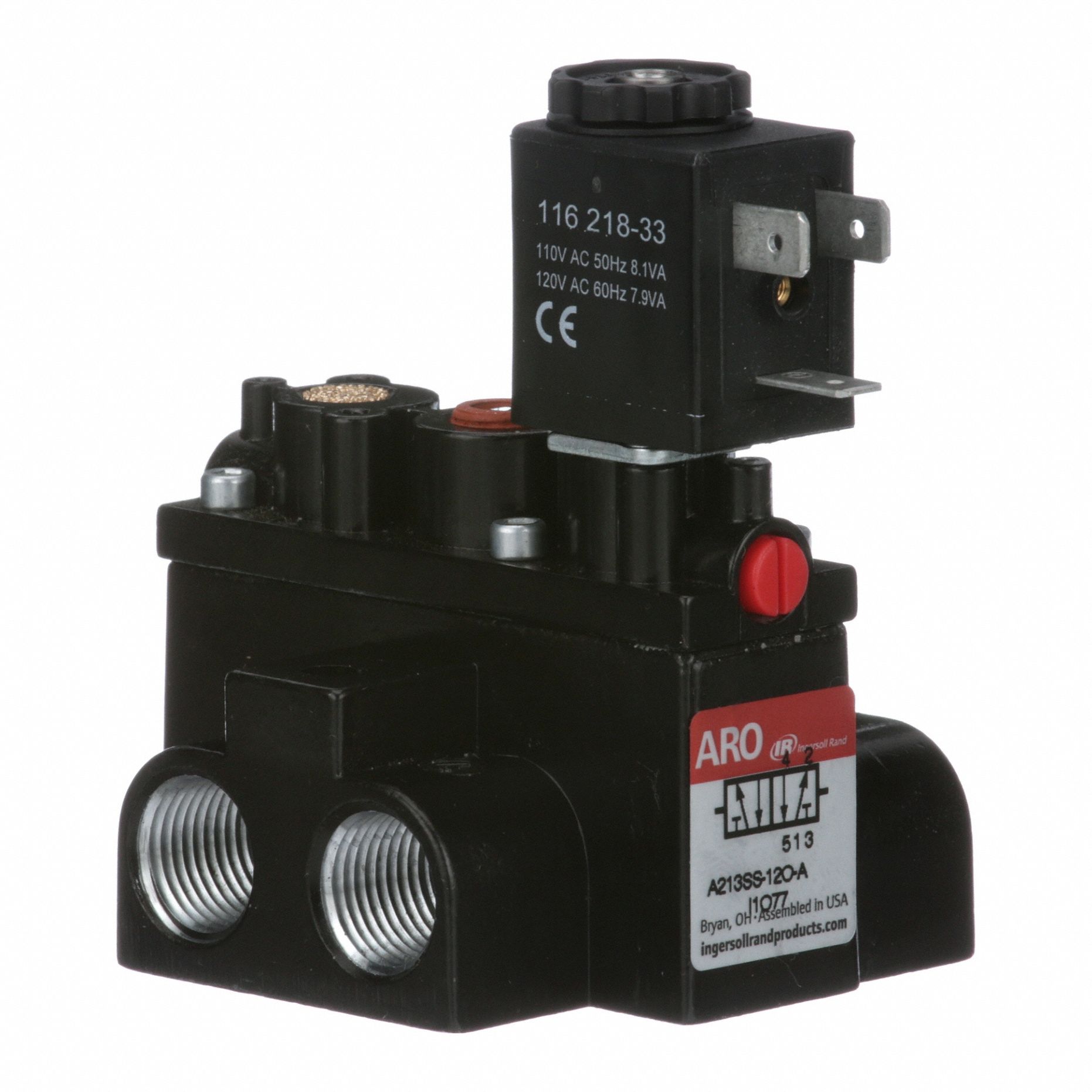 ARO, Alpha, Four-Way / Two-Position, Solenoid Air Control Valve - 2G549|A213SS-120-A - Grainger