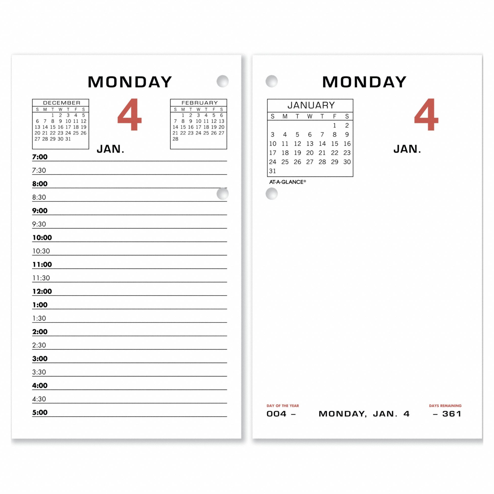 AT-A-GLANCE, 12-Month (Jan-Dec) Format, 6 in Sheet Ht, Desk Pad Refill ...