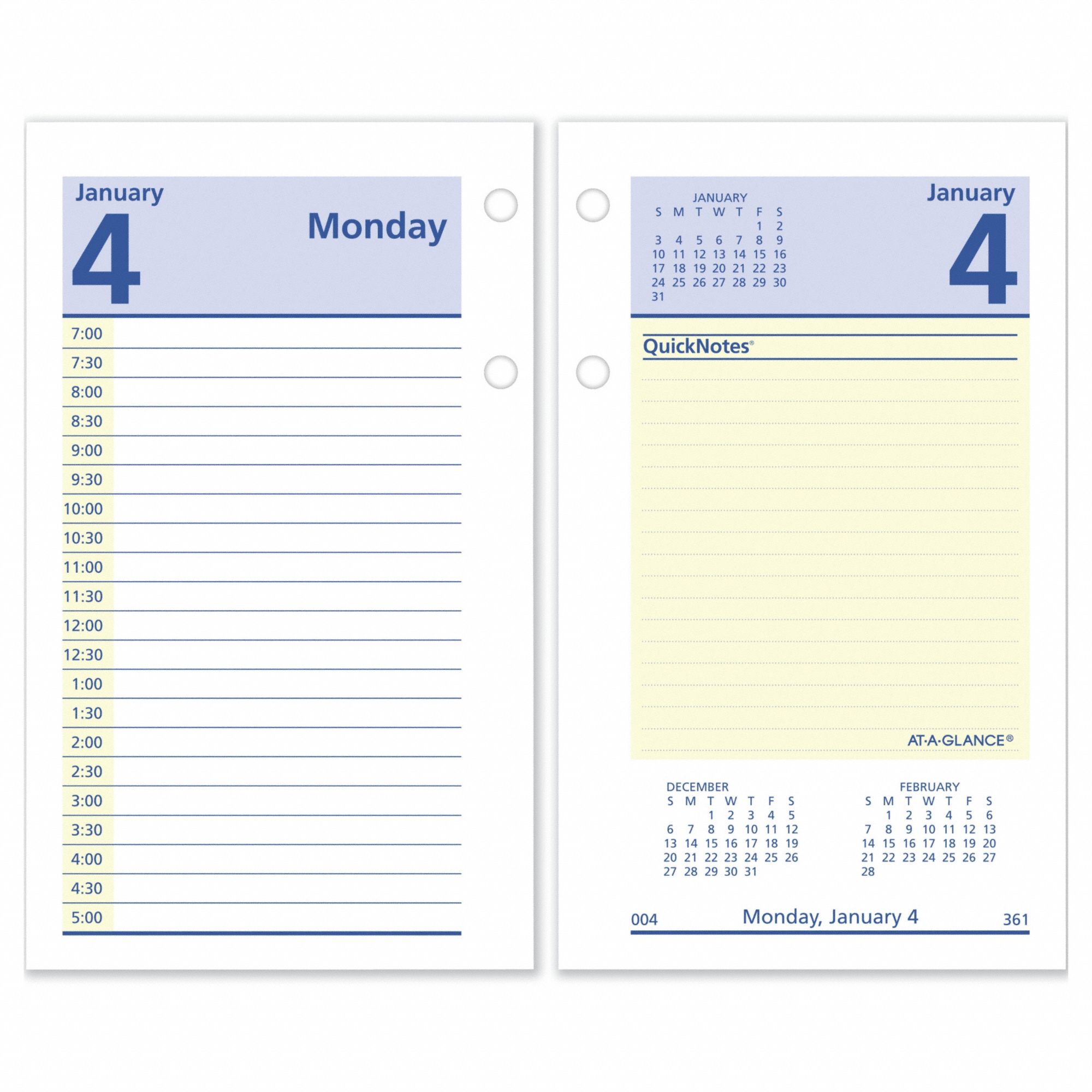 AT-A-GLANCE, 12-Month (Jan-Dec) Format, 6 in Sheet Ht, Desk Pad Refill ...