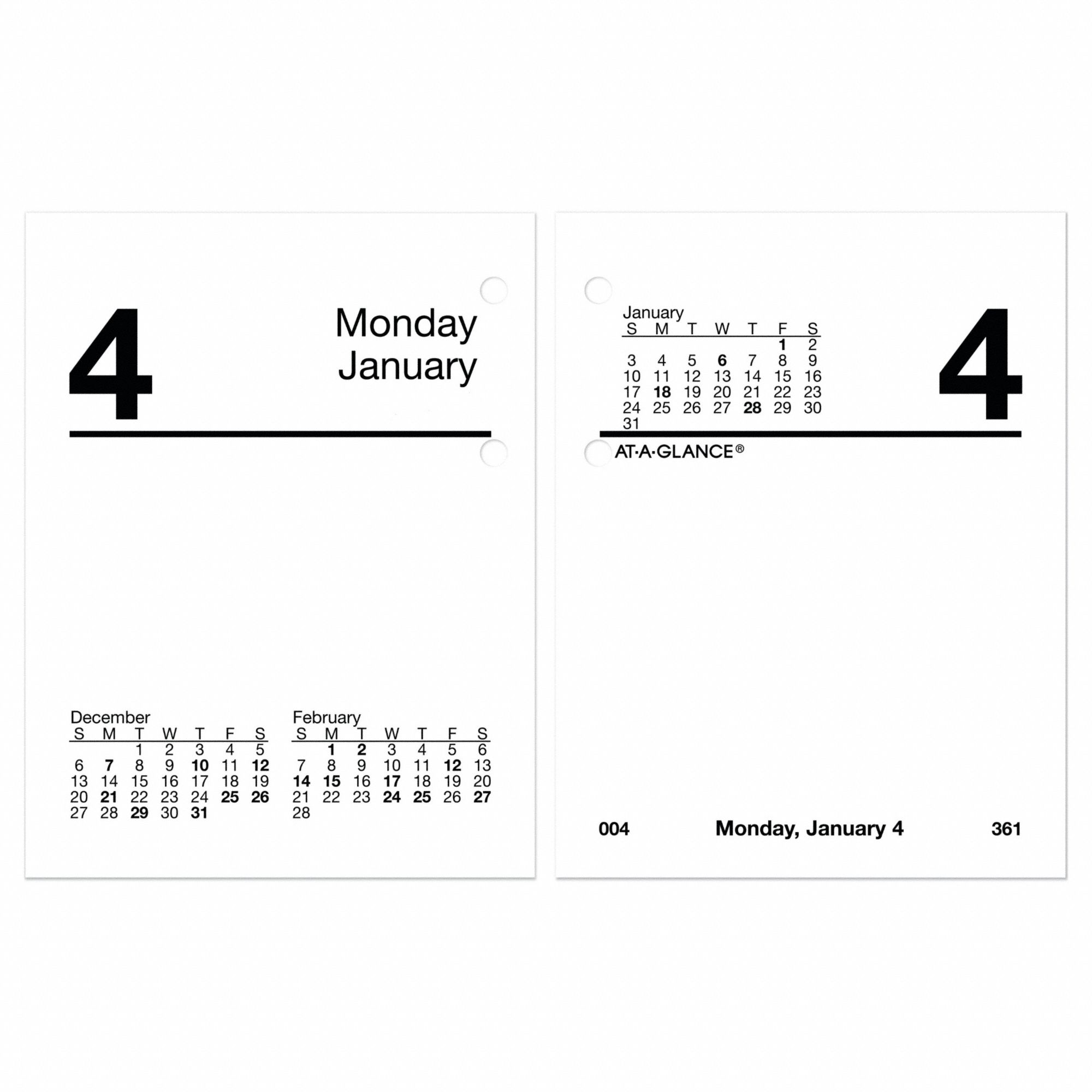 AT-A-GLANCE, 12-Month (Jan-Dec) Format, 3 3/4 in Sheet Ht, Desk Pad ...