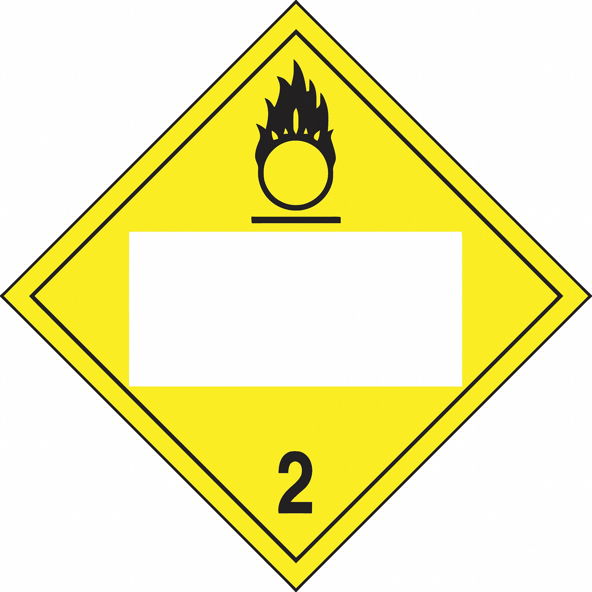 ACCUFORM VEHICLE PLACARD, HAZARD CLASS 2, YELLOW, SELF-ADHESIVE VINYL ...