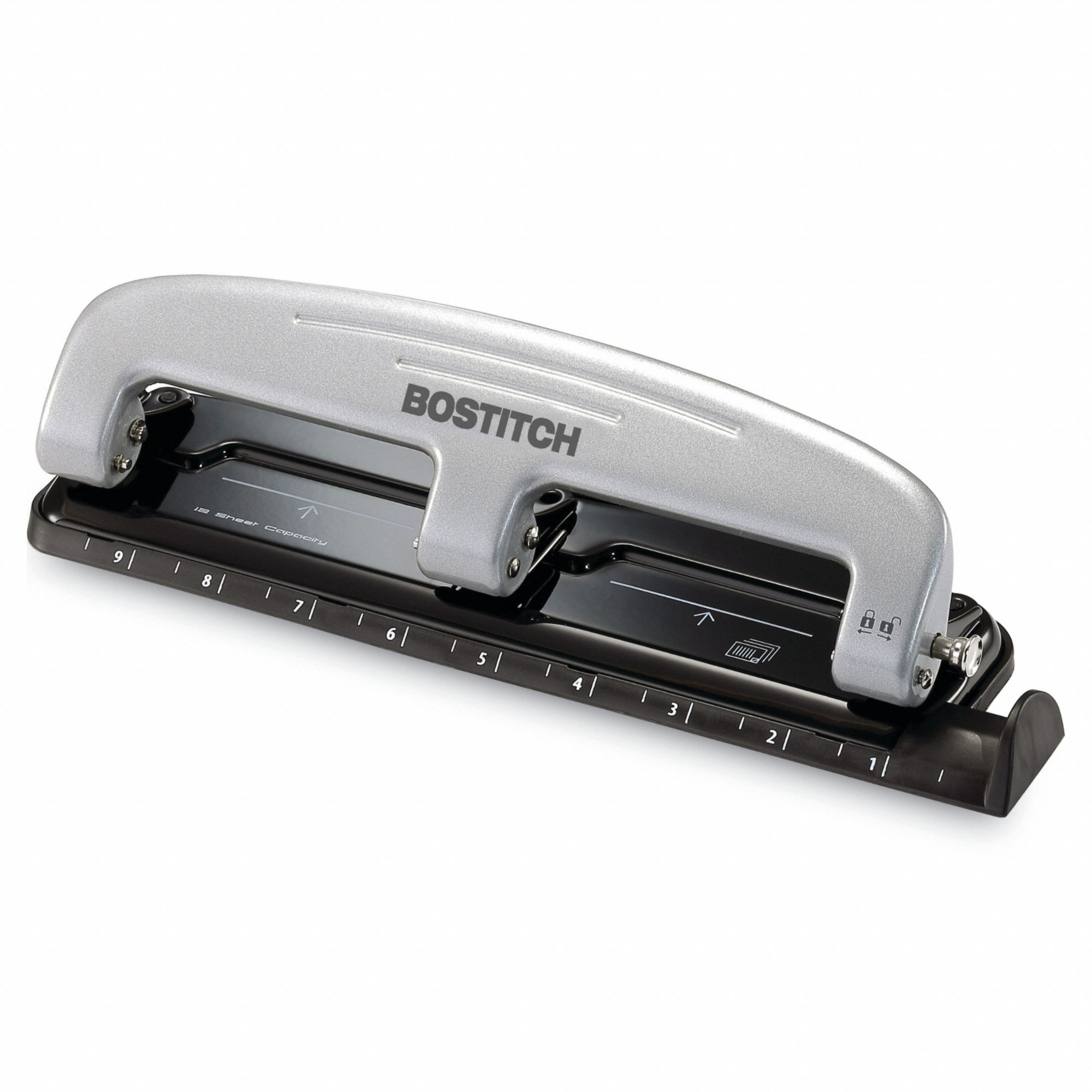 PAPERPRO, 12 Sheet Capacity, 3 Holes Punched, Manual Paper Hole Punch ...