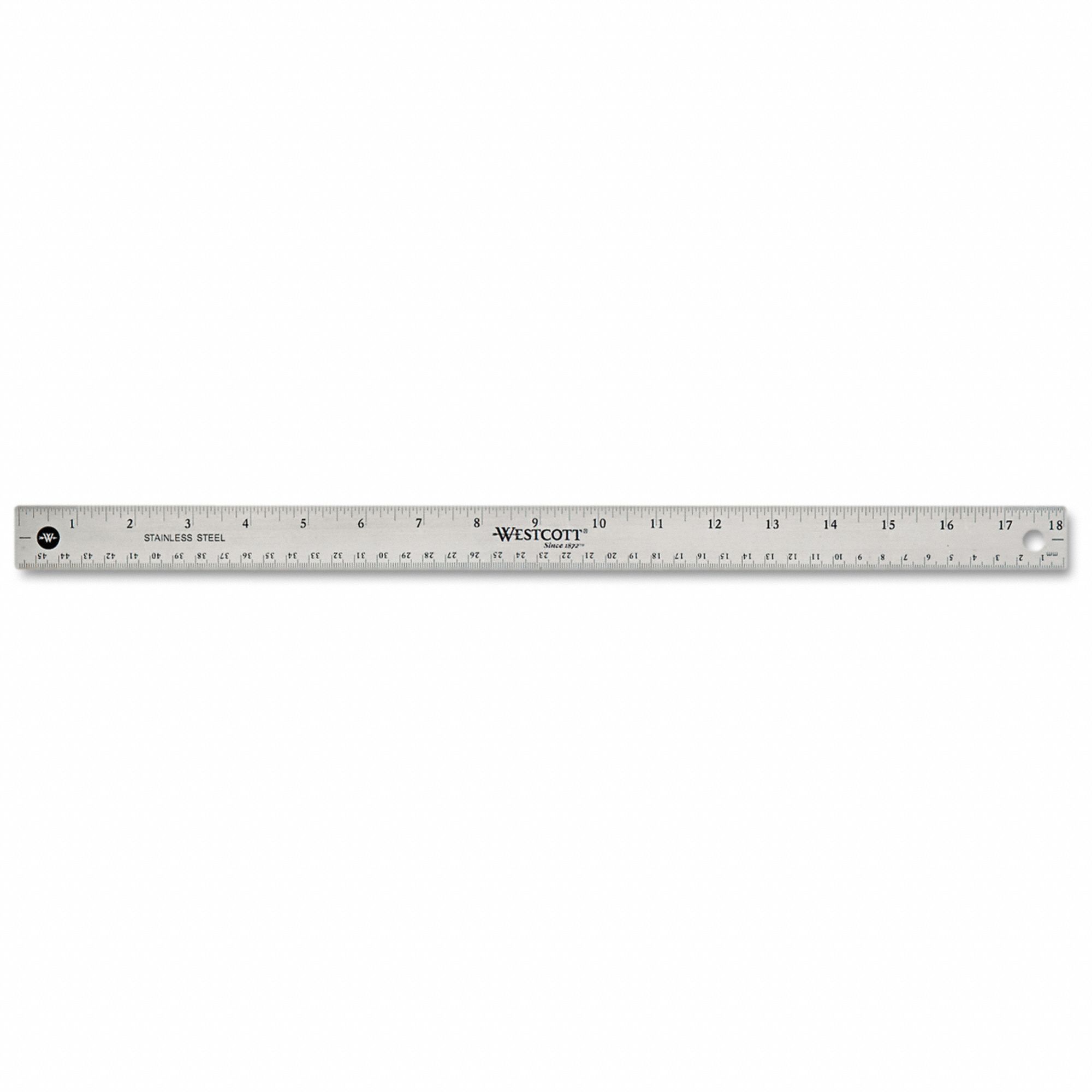 WESTCOTT, Ruler,Stainless Steel,18" - 43WA66|10417 - Grainger