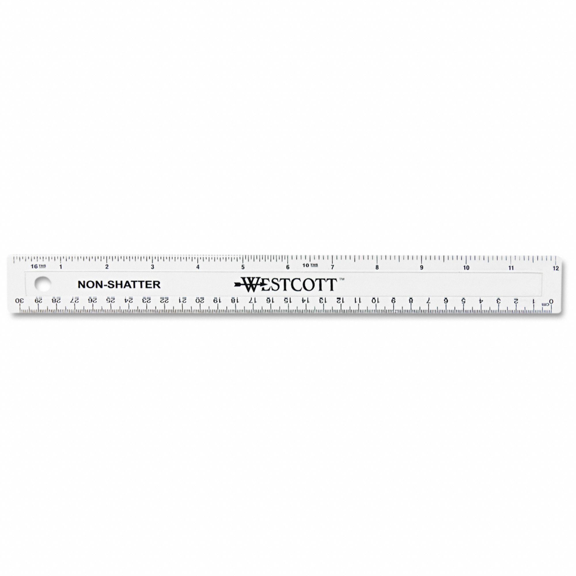 WESTCOTT, Ruler,12",Non-Shatter,Clear - 43WA56|13862 - Grainger