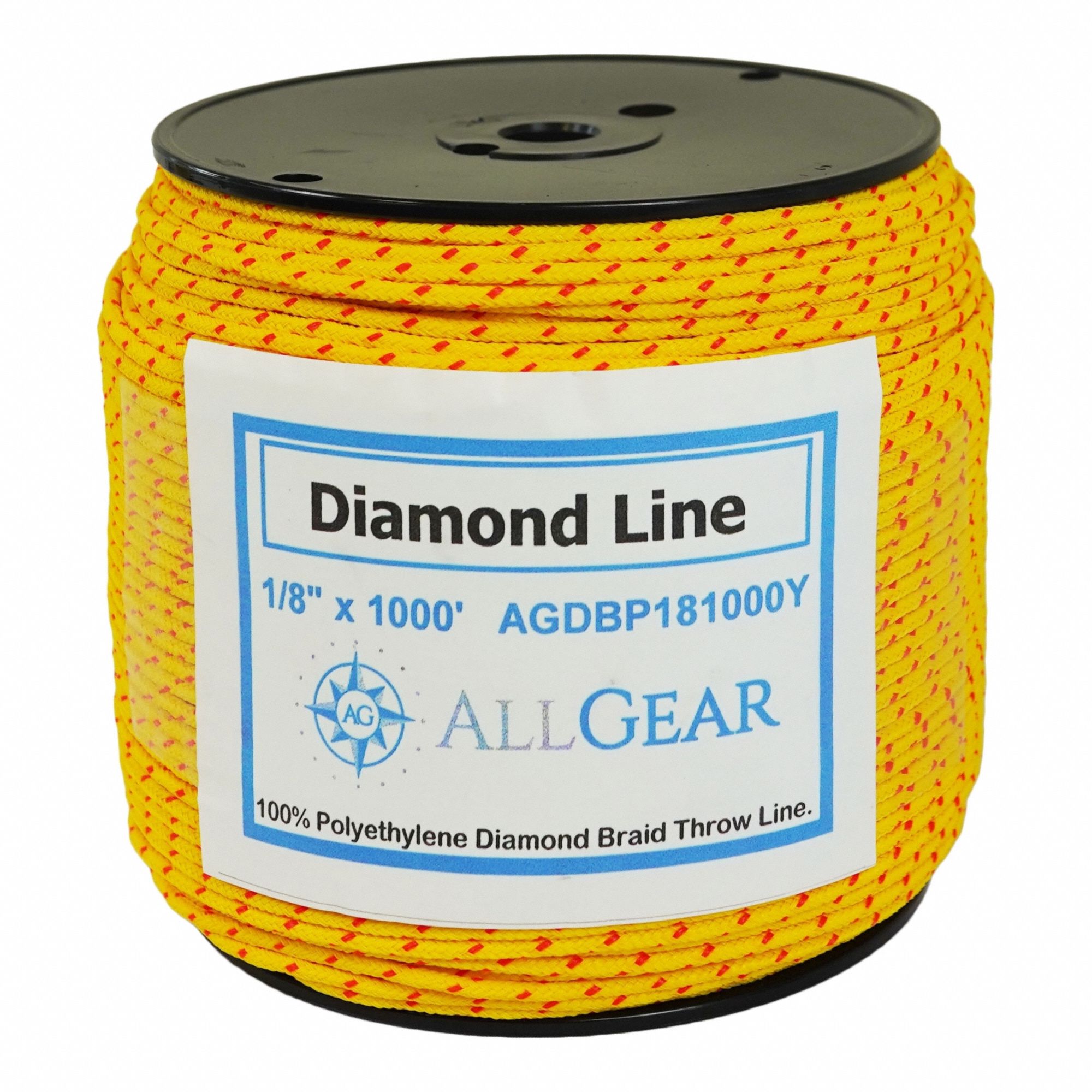 ALL GEAR, Braid, 1/8 in Dia, Rigging and Climbing Rope - 821EJ2 ...
