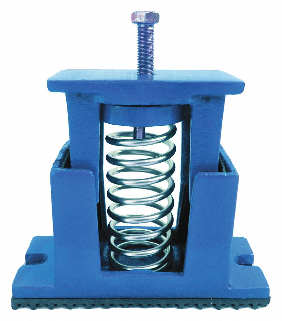 ANDRE ISOLATOR, SEISMIC SPRING, LOAD CAP 714 LB, M12 BOLT, GREY, 2 7/8 ...