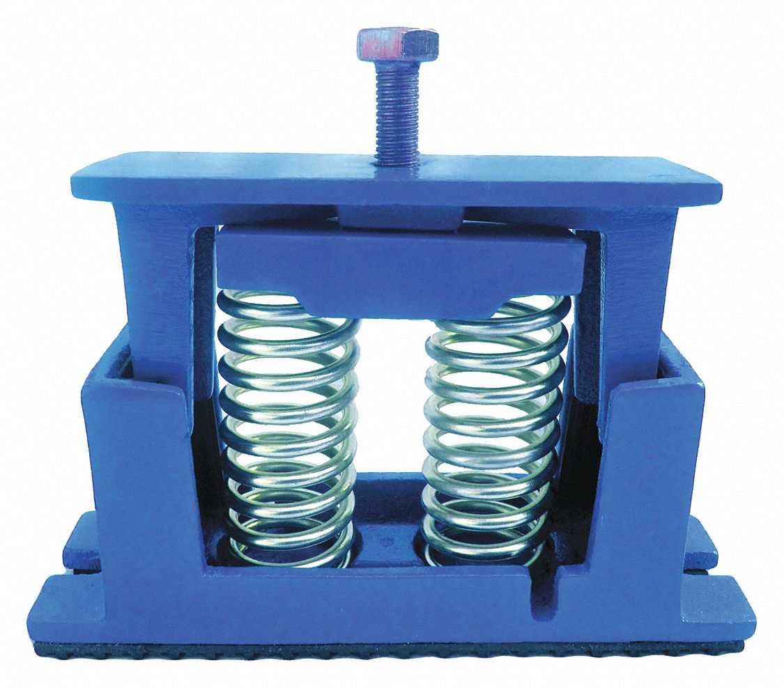 ANDRE ISOLATOR, SEISMIC SPRING, LOAD CAP 200 LB, M16 BOLT, BLUE, 2 7/8 ...