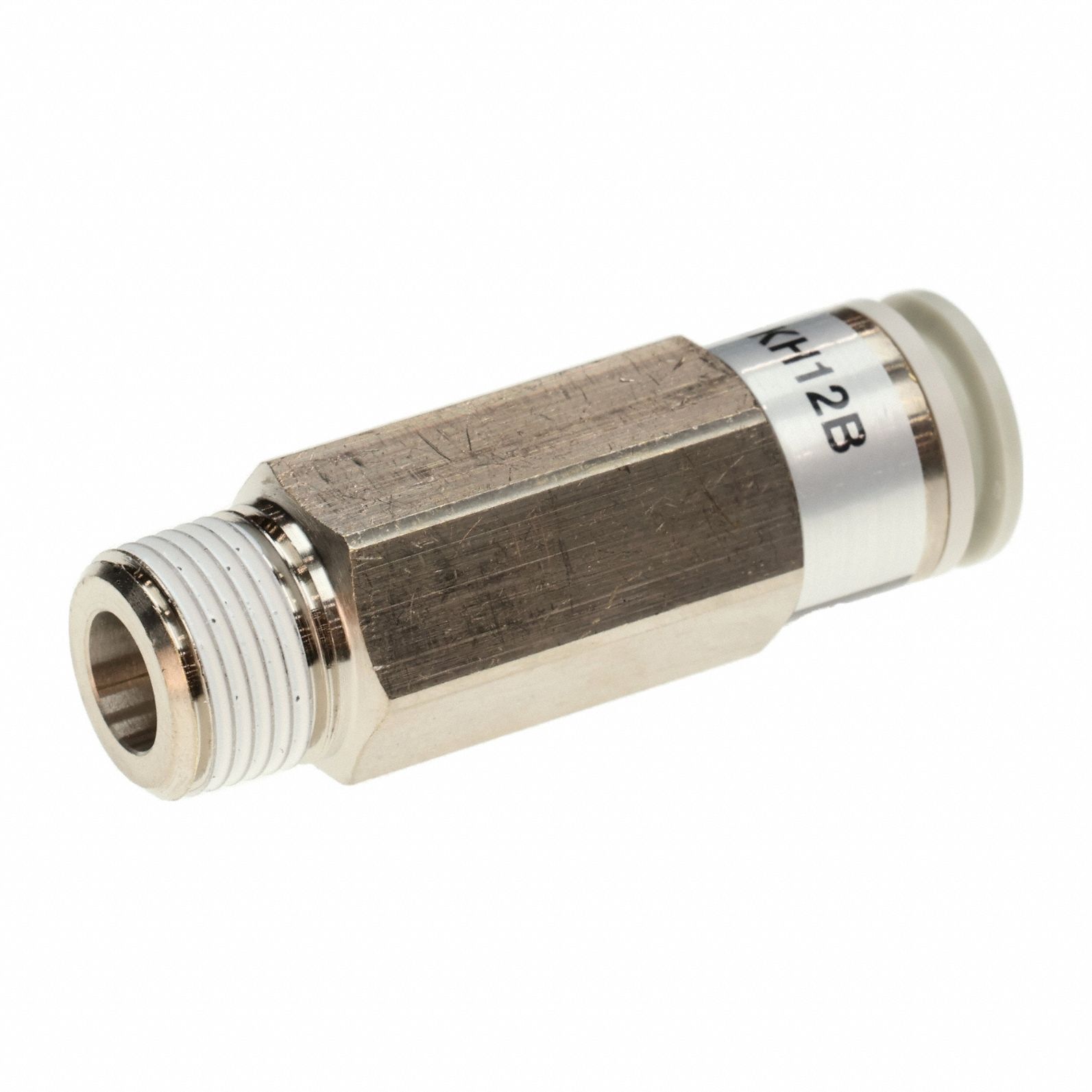 SMC, Male Connector, NBR, Aluminum Alloy (Valve)/PBT (Body)/Spacer (Brass), Pneumatic Check ...