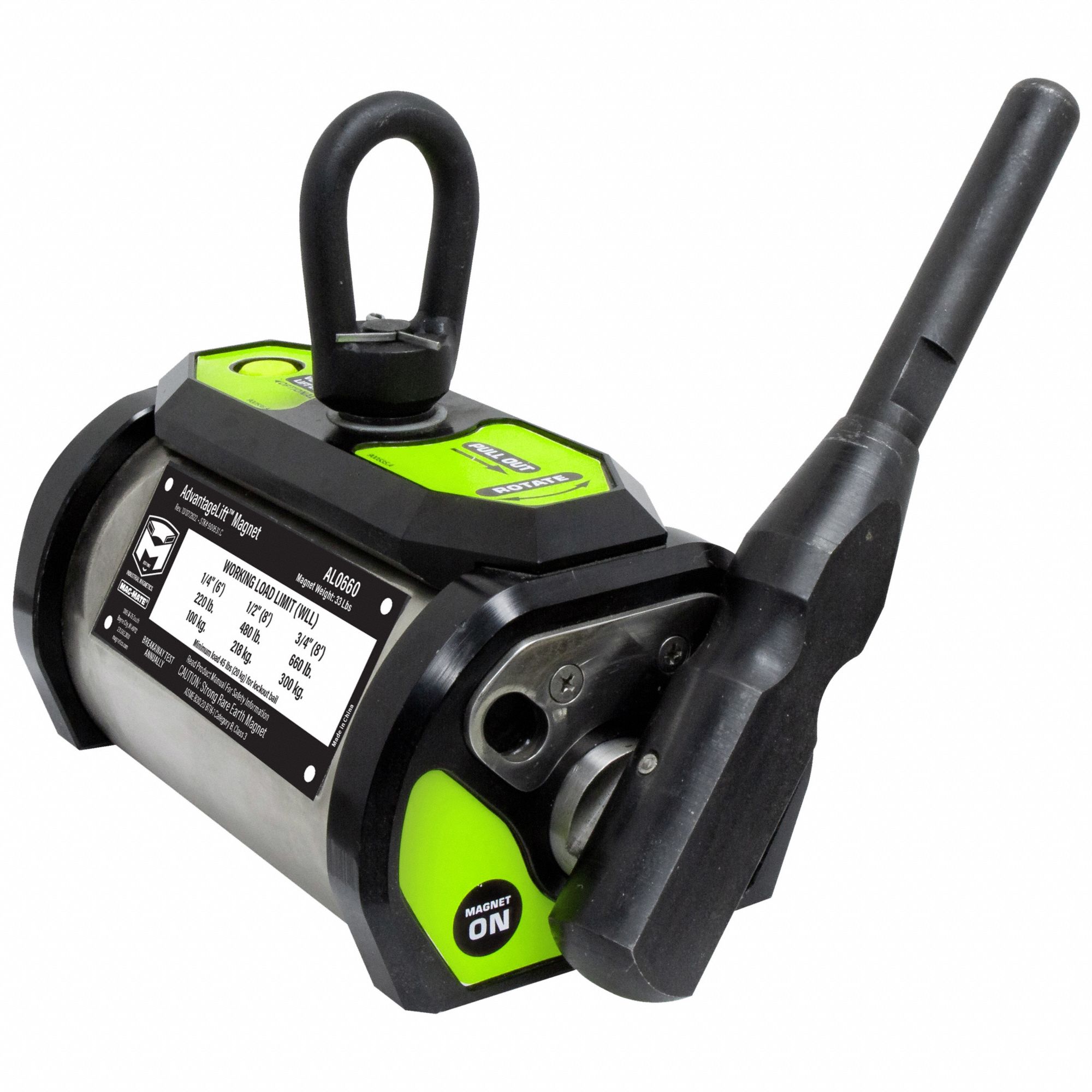 MAG-MATE, 220 lb Max Load Capacity, 660 lb Max Flat Load Capacity, Lifting Magnet - 798HP3 ...