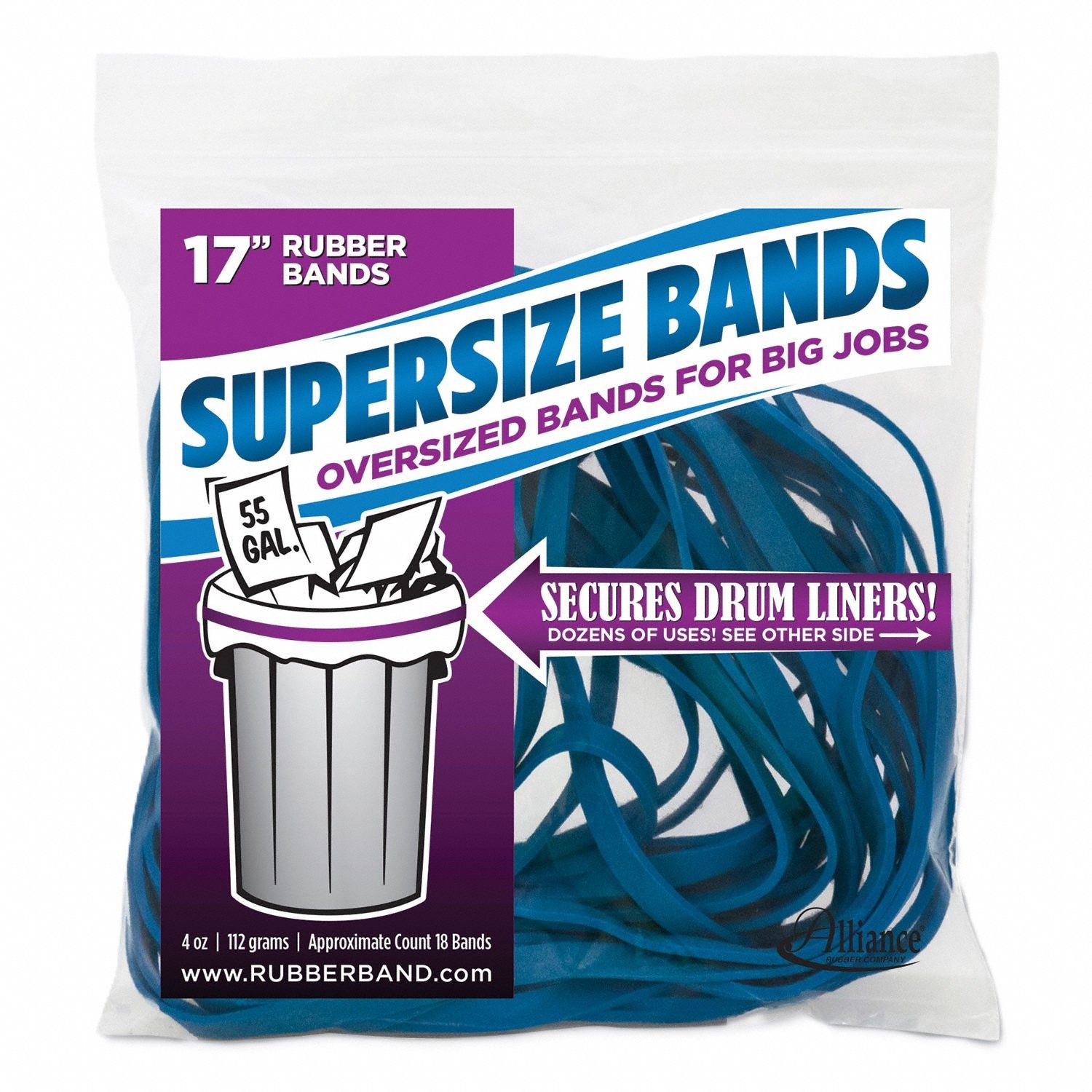 ALLIANCE, 17 in Lg, 1/4 in Overall Wd, Super Size Bands - 866NR3|08995 ...