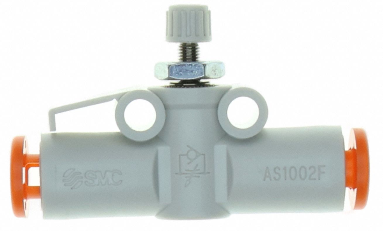 SMC, In-Line Fitting, Knob, Speed Controller - 852KA1|AS1002F-06A - Grainger