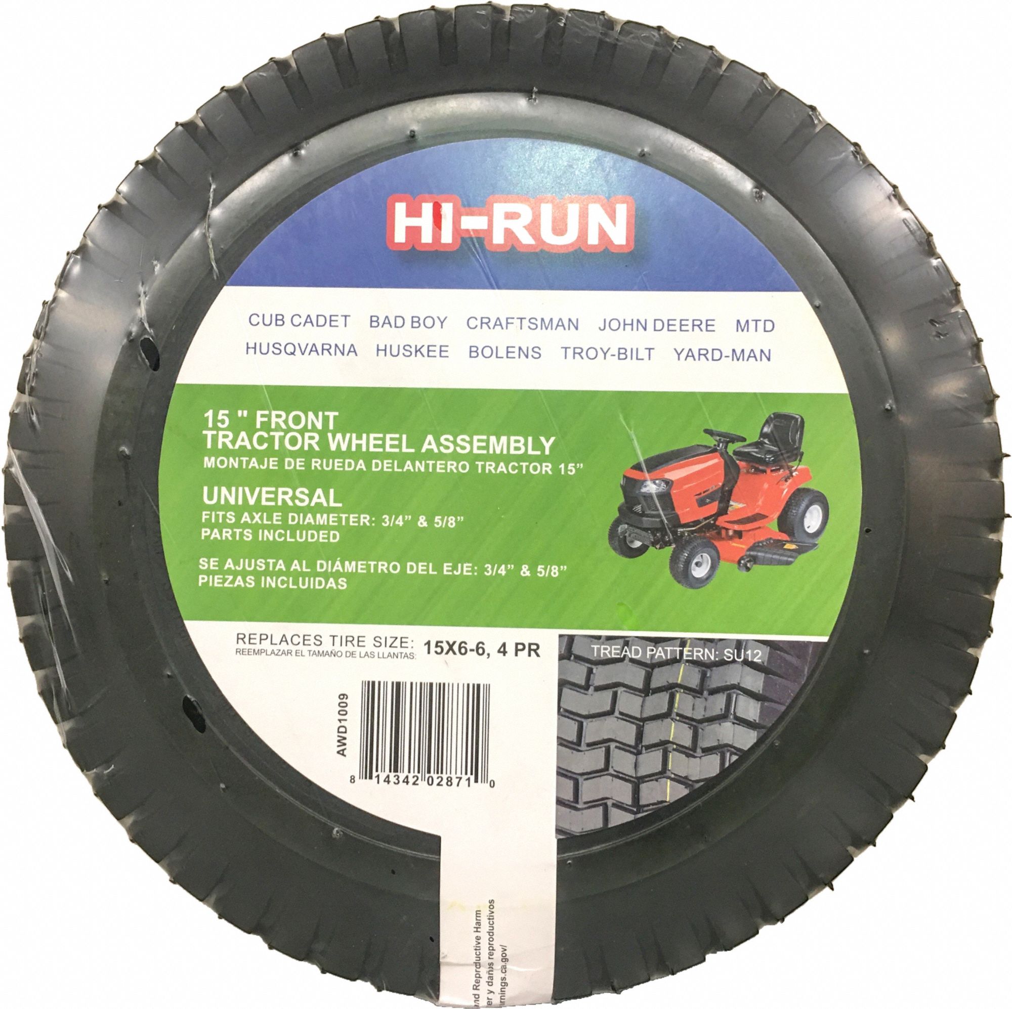 HI-RUN, Off-Road Tire and Wheel Assembly, 15X6.00-6 Tire Size, Tires ...