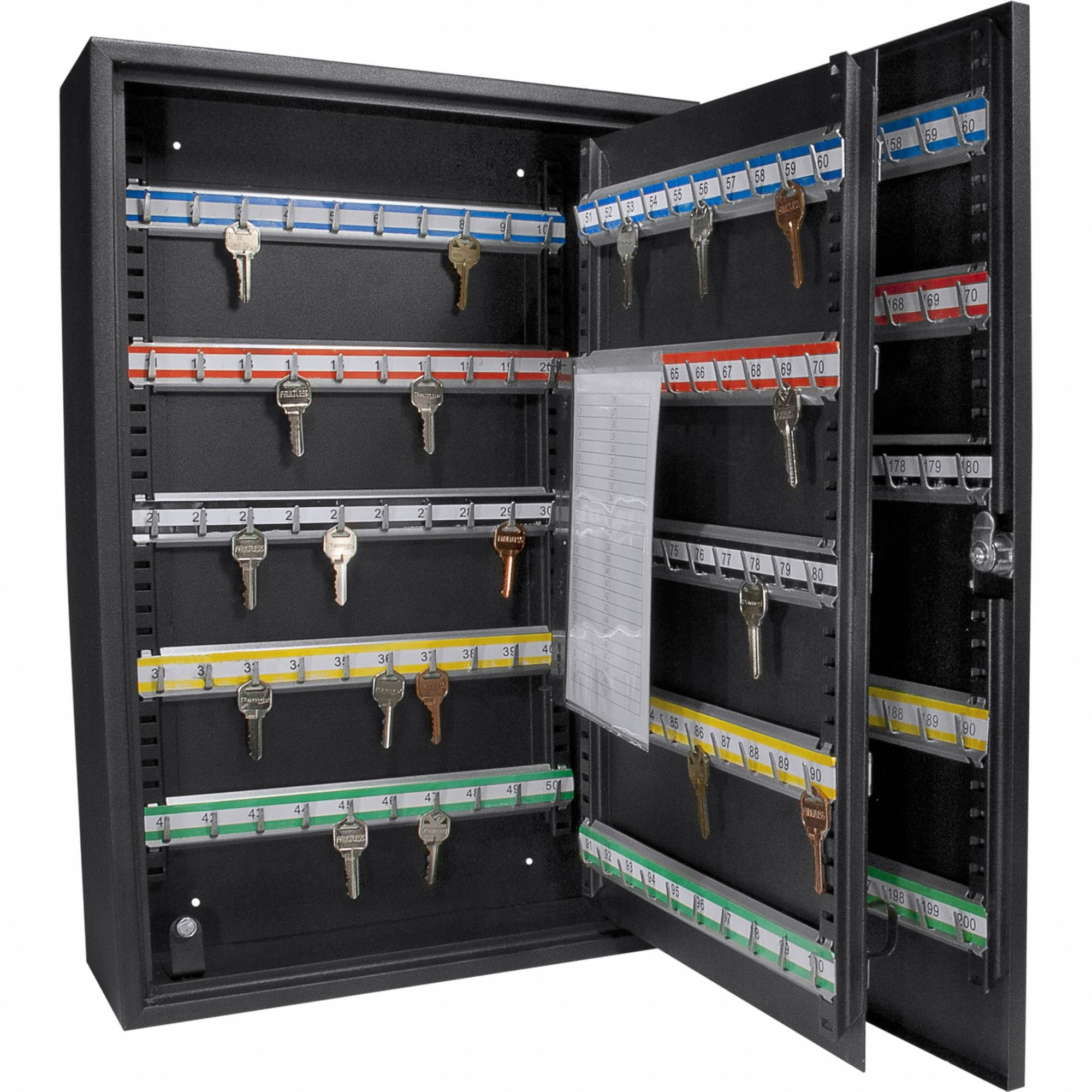 200 Key Capacity, Single Key Lock, Key Cabinet - 20VK18|AX11824 - Grainger