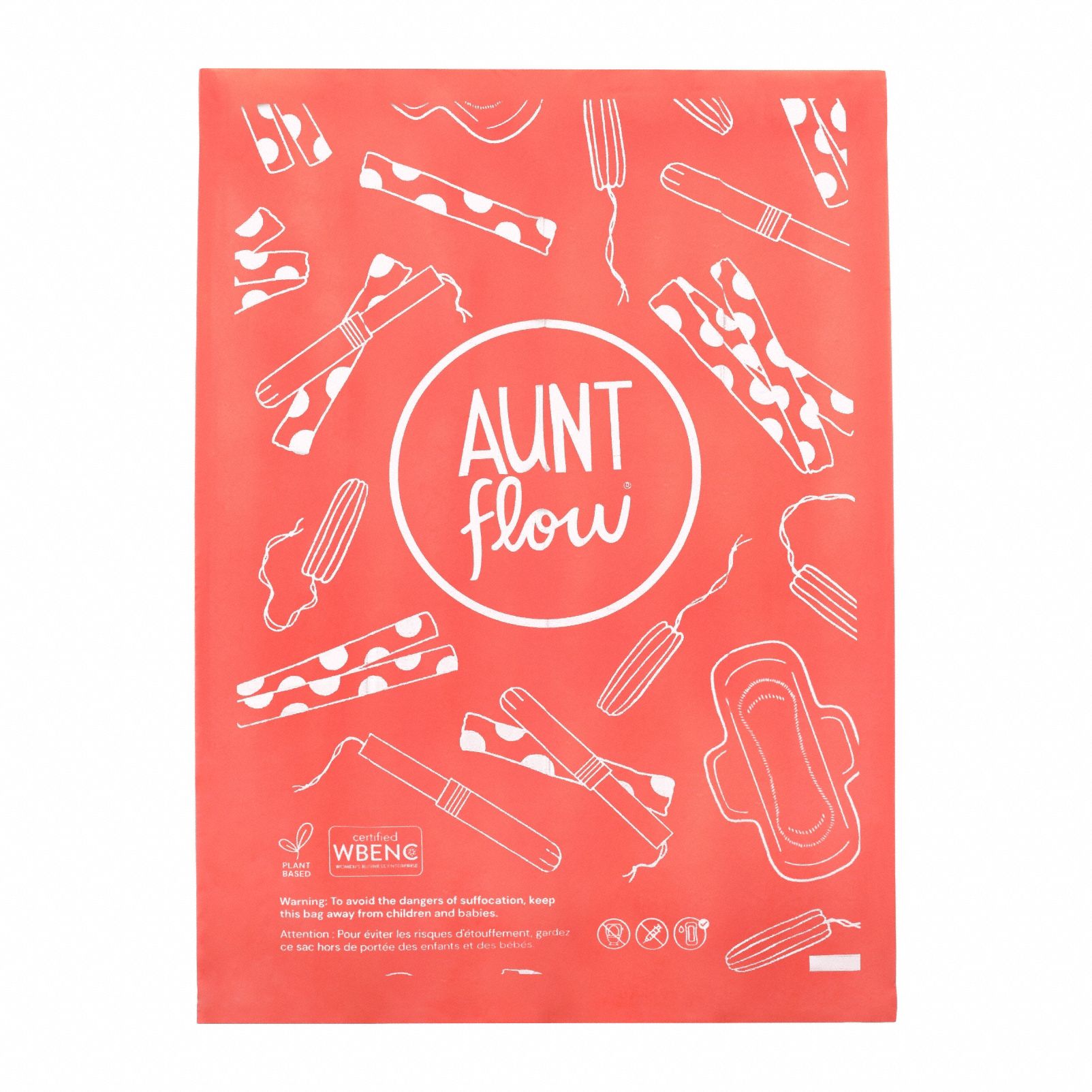 AUNT FLOW, 7 3/4 in Overall Wd, 11 in Overall Ht, Sanitary Napkin ...