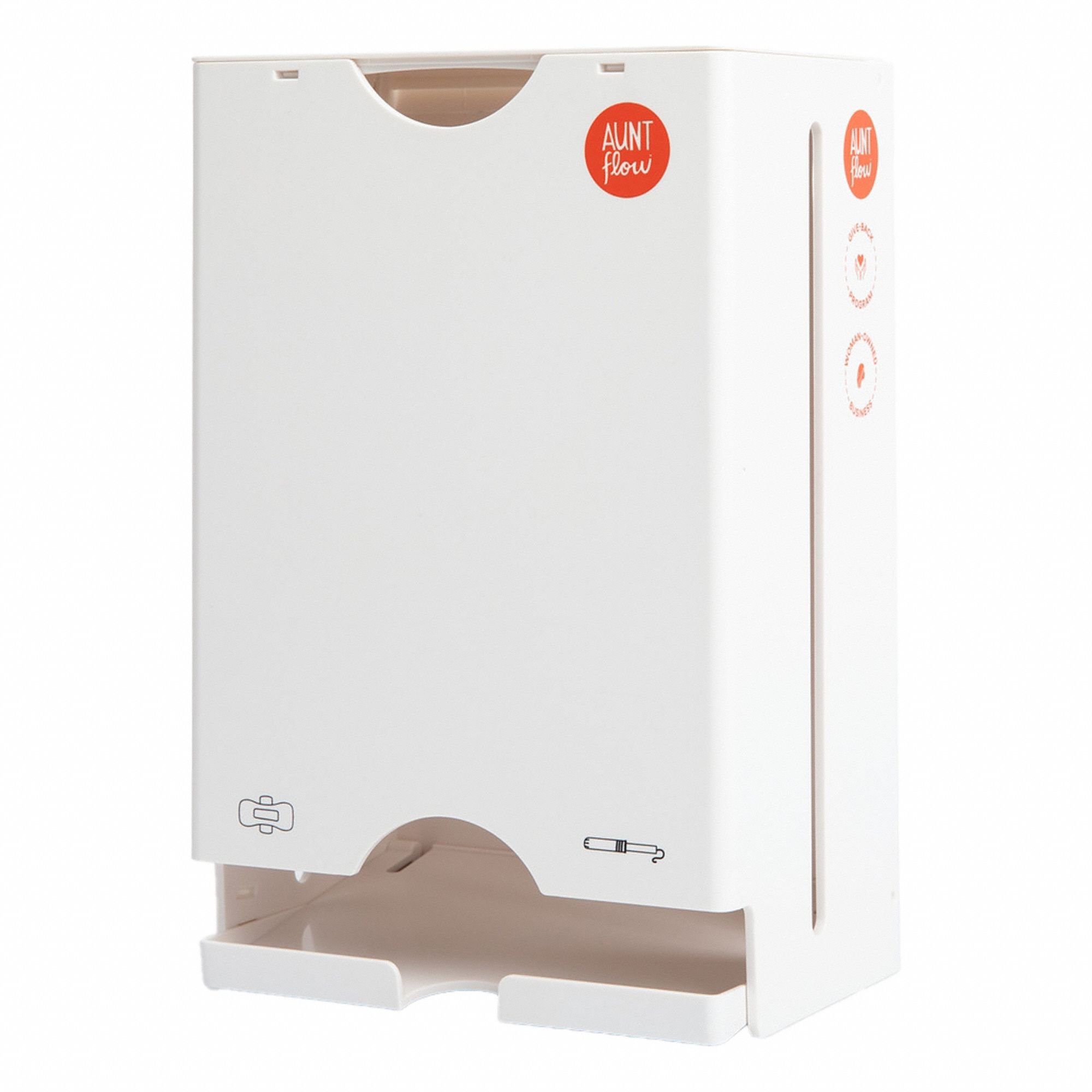 AUNT FLOW, Coin Free, White, Sanitary Napkin and Tampon Dispenser ...