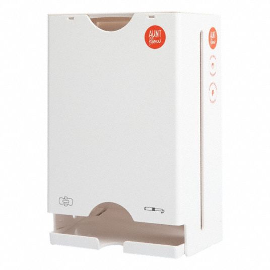 AUNT FLOW, Coin Free, White, Sanitary Napkin and Tampon Dispenser ...