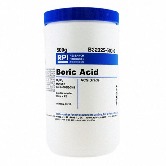 ACS, 500 g, Boric Acid - 31FW65|B32025-500.0 - Grainger