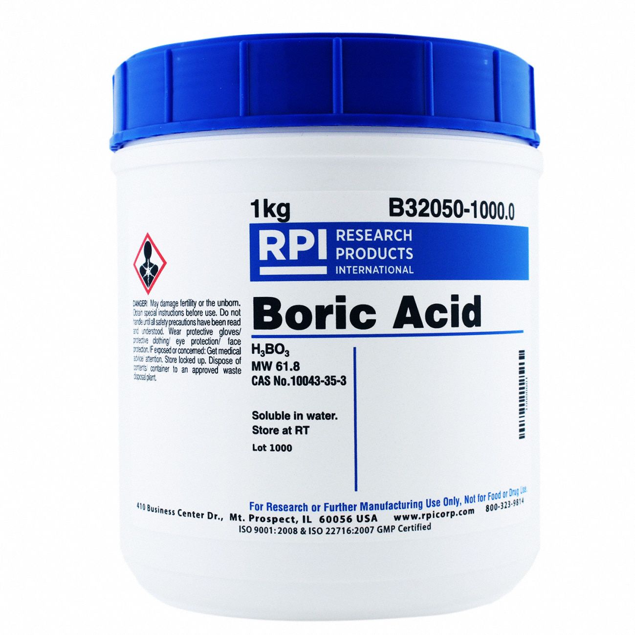 Lab, 1 kg, Boric Acid - 31FW66|B32050-1000.0 - Grainger