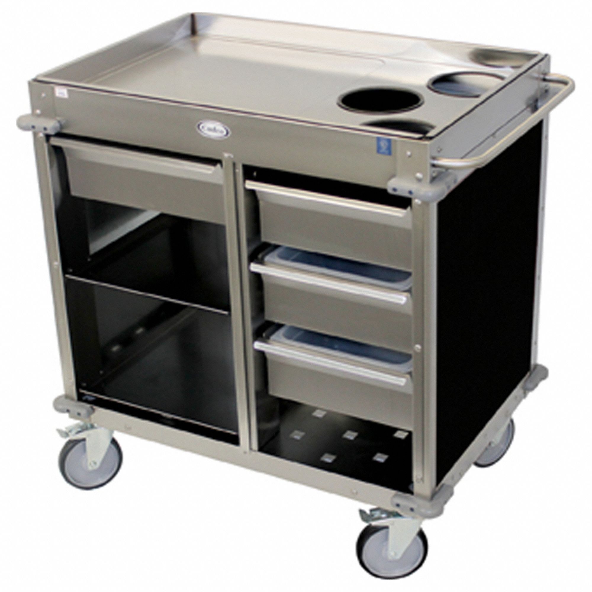 CADCO, 40 5/8 in Overall Lg, 39 3/4 in Overall Ht, Food Service Cart ...