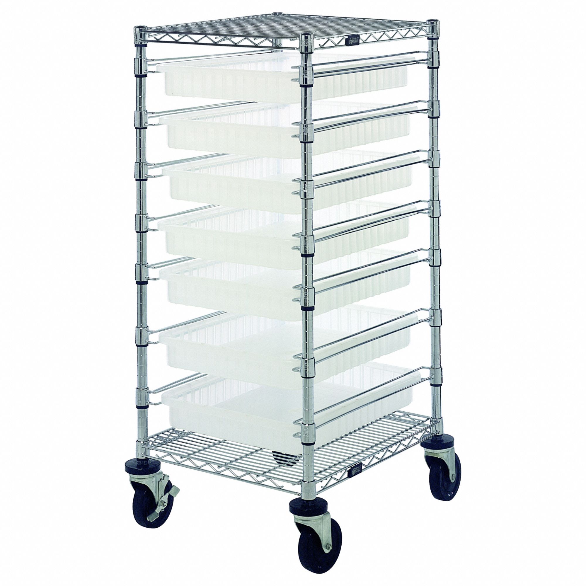 QUANTUM STORAGE SYSTEMS, 1,200 lb Load Capacity, 7 Bins/Tubs, Bin Cart ...