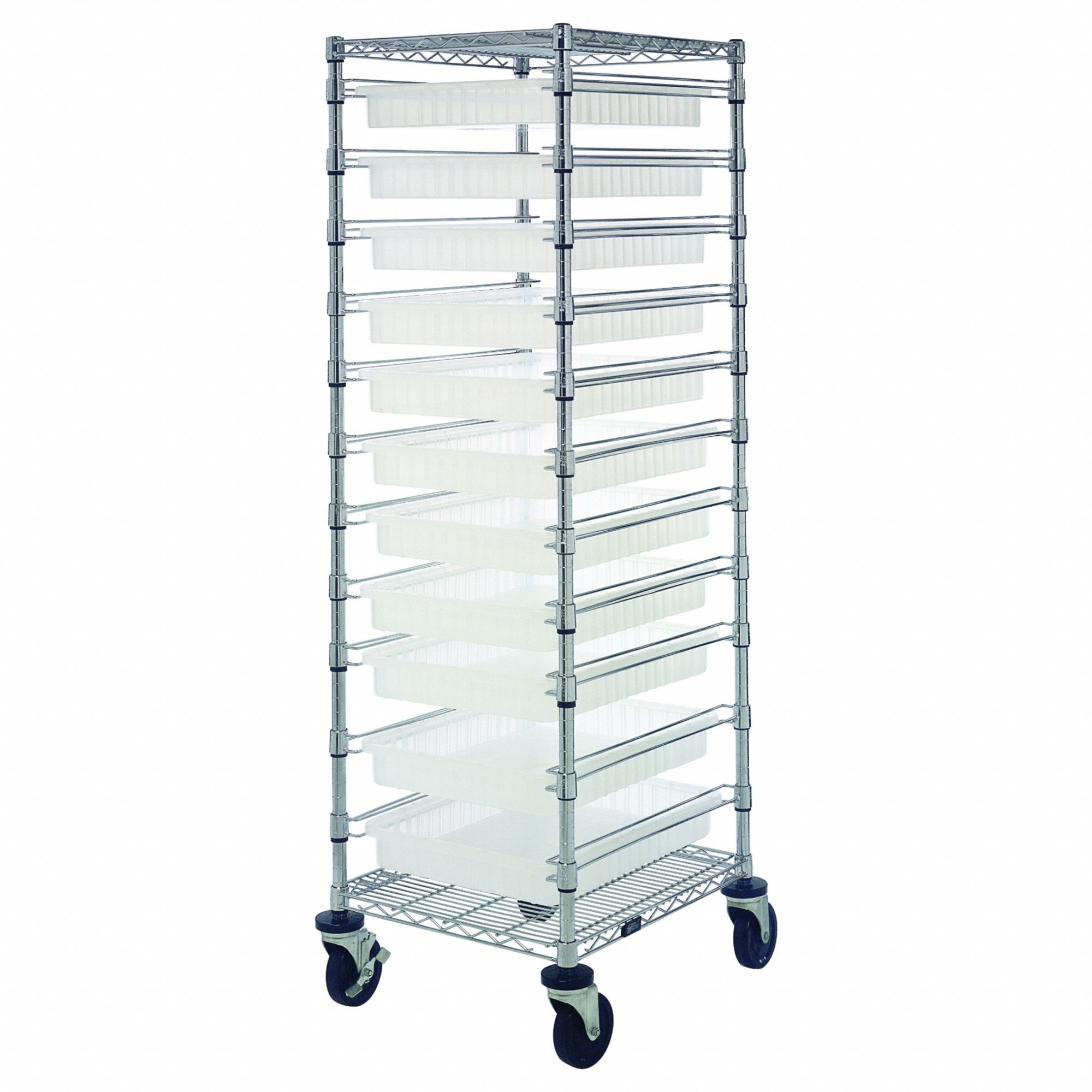 QUANTUM STORAGE SYSTEMS, 1,200 lb Load Capacity, 11 Bins/Tubs, Bin Cart ...