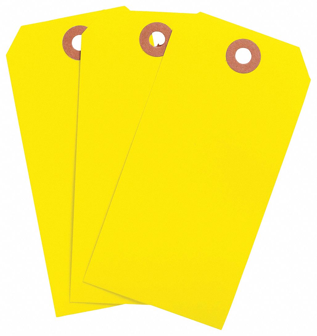 BRADY TAG BLANK YELLOW 4.75X2.3751000/PK - Customizable Tags ...
