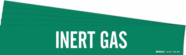 BRADY INERT GAS PIPE MARKER 1HV WT ON GN 5/PK - Pipe Markers ...