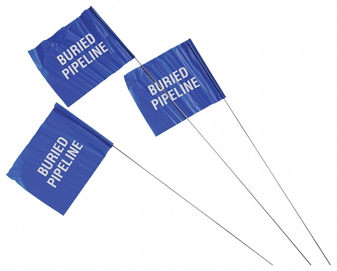 BRADY FLAGS MARK BURIED PIPELINE 4X5 1C/P - Pipe Marking Arrows and ...