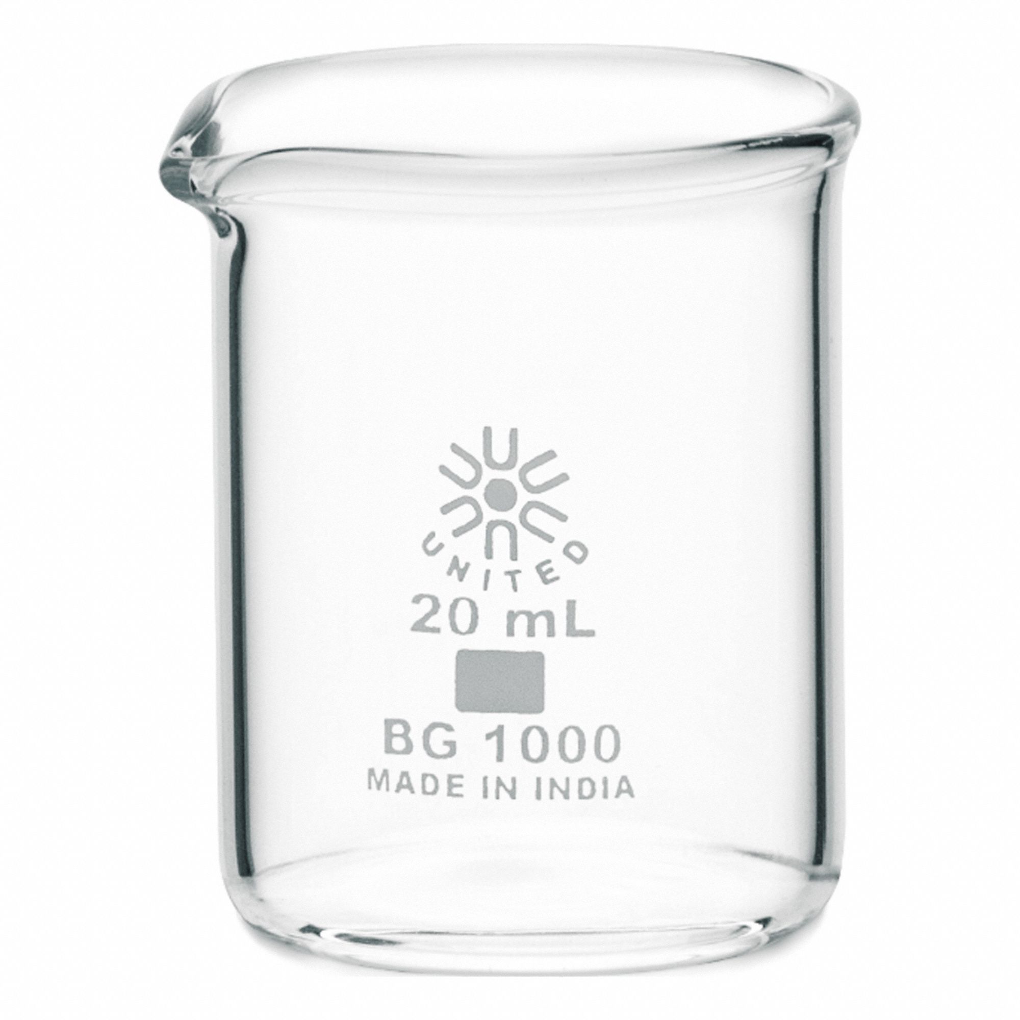 Borosilicate Glass, Low Form, Beaker - 207FY7|BG1000-20 - Grainger