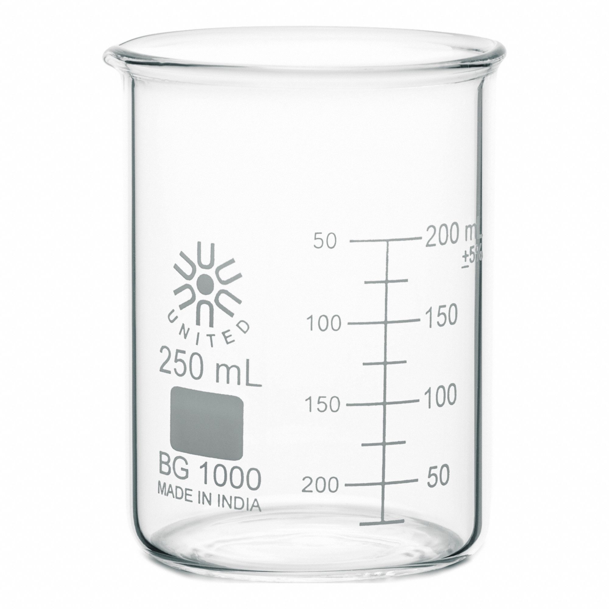 Borosilicate Glass, Low Form, Beaker - 207FZ3|BG1000-250 - Grainger