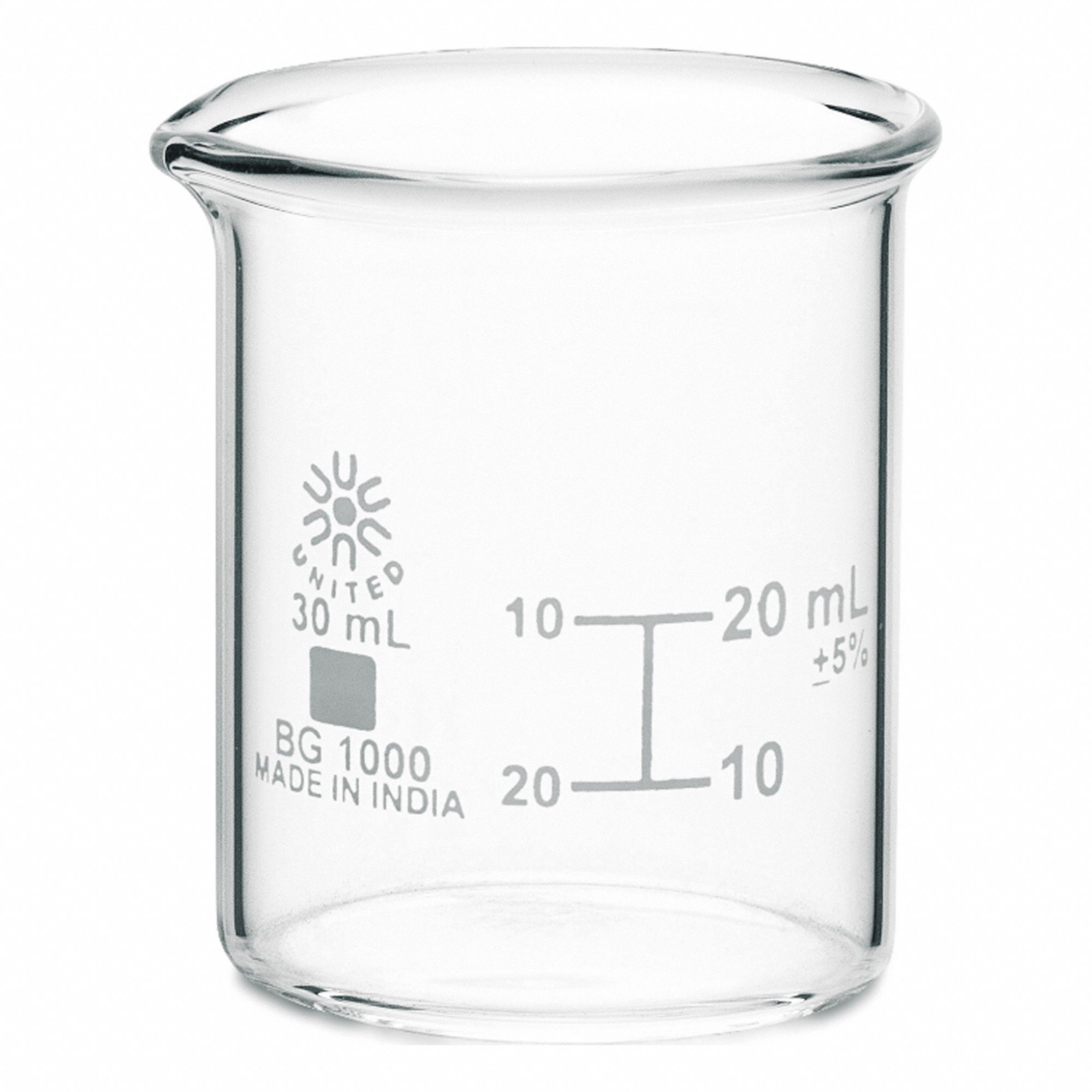 Borosilicate Glass, Low Form, Beaker - 207FY9|BG1000-30 - Grainger