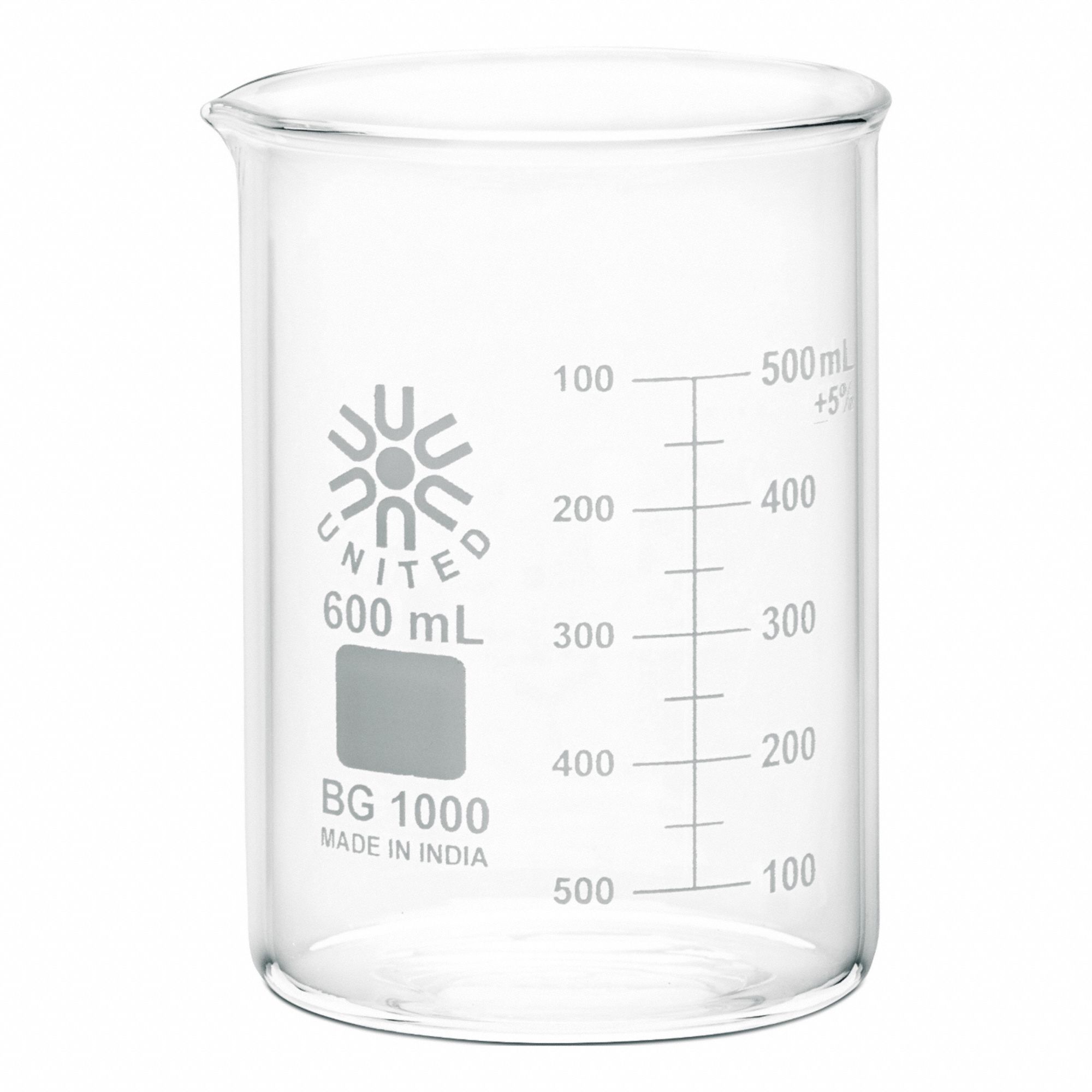 Borosilicate Glass, Low Form, Beaker - 207FZ6|BG1000-600 - Grainger